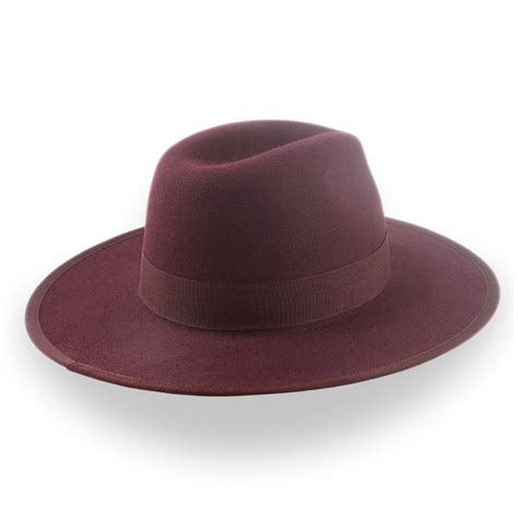 Fedora De Ala Plana Burdeos Flat Brim Fedora Burgundy Flats Hat Box