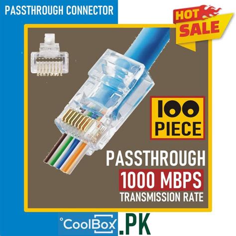 Rj45 Cat6 Cat5e Pass Through Connector 8p8c Gold Plated Passthrough Daraz Pk