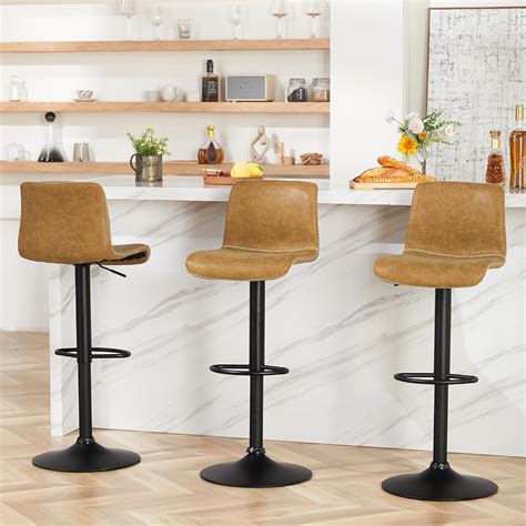 Heugah Bar Stools Set Of 3 Swivel Counter Height Barstools