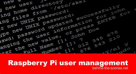 raspberry pi user management behind the scenes
