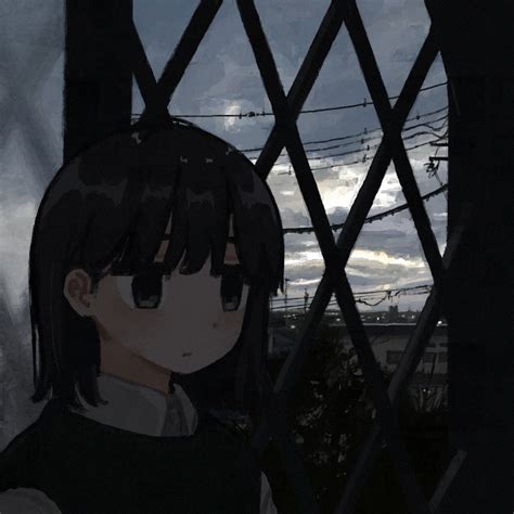 Safebooru 1girl Black Eyes Black Hair Closed Mouth Cloudy Sky