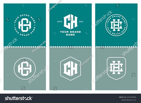 Monogram Collection Letter Ch Hc Badge Stock Vector Royalty Free