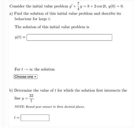 solved consider the initial value problem