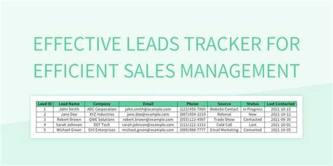 Optimizing Your Lead Tracking System For Maximum Sales Efficiency Excel