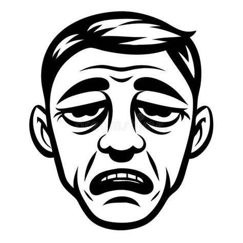 Sad Expression Vector Art Depicting Exhausted Man For Tattoo Designs Sad Expression Vector Art Depicting Exhausted Man For Tattoo Designs