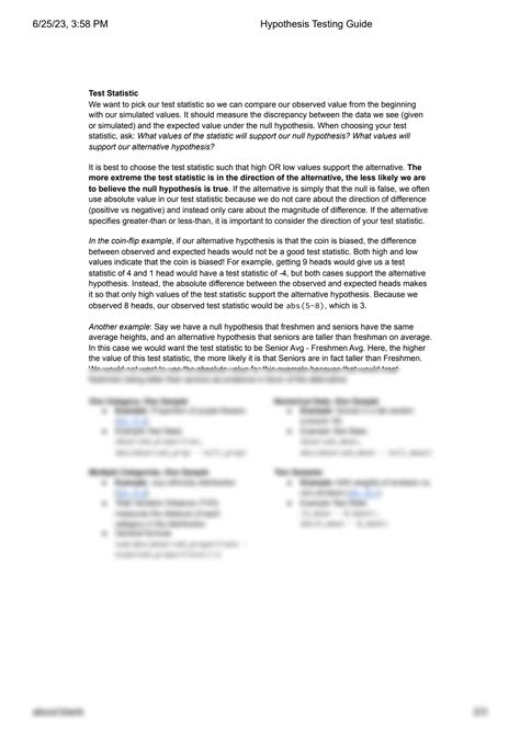 Solution Hypothesis Testing Guide Studypool