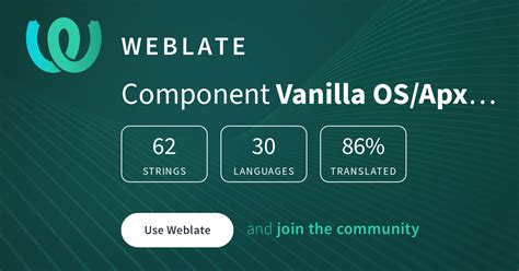 Vanilla OS Apx GUI Hosted Weblate