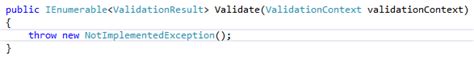Custom Validation With Ivalidatableobject In Mvc