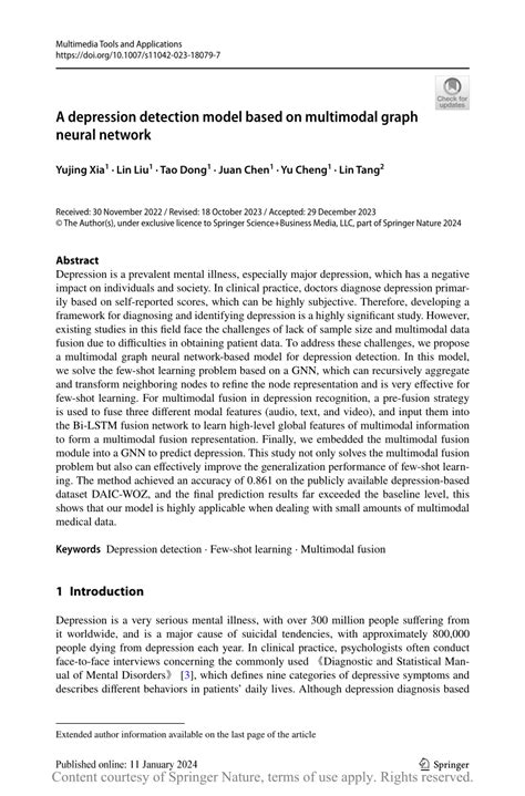 A Depression Detection Model Based On Multimodal Graph Neural Network
