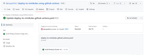 how to deploy to minikube using github actions