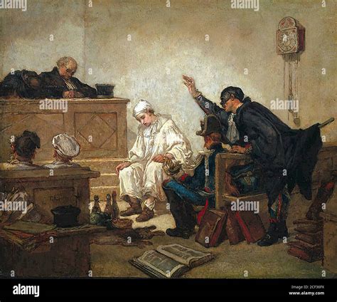 Couture Thomas Pierrot On Trial French School 19th Century Stock