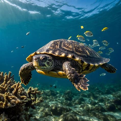 Journey Of Serenity A Musk Turtle In A Thriving Waterway Stock