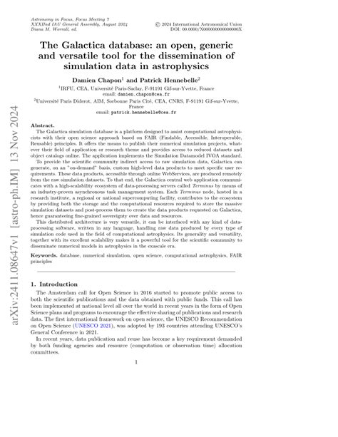 Pdf The Galactica Database An Open Generic And Versatile Tool For