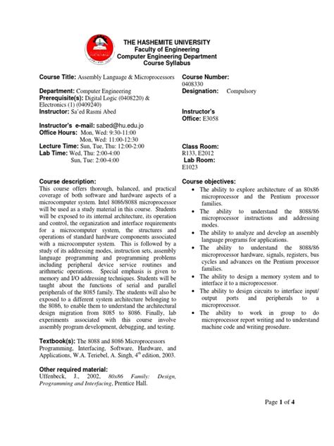 assembly language and microprocessor outline pdf microprocessor