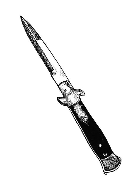 Switchblade Knife Drawing