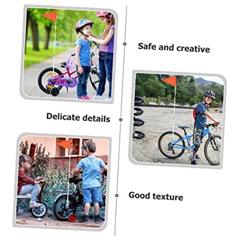 Happyyami 6 Pcs Bicycle Safety Flag Warning Bicycles Flag Bike Warning Flag Orange Triangular