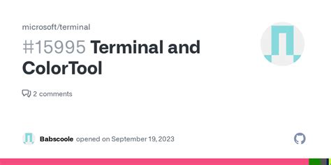 terminal and colortool · issue 15995 · microsoft terminal · github