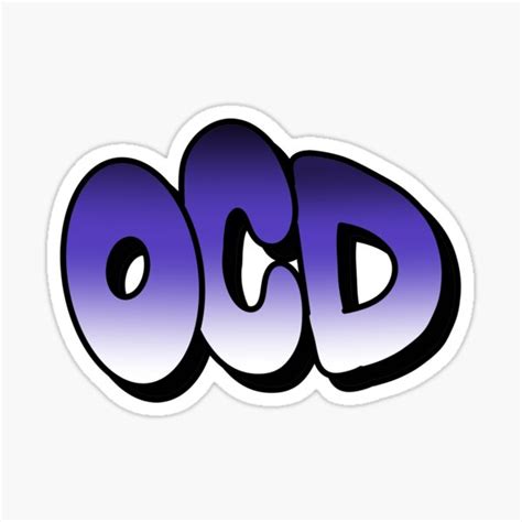 Ocd Bubble Letter Word Art Sticker For Sale By 10pmcreations