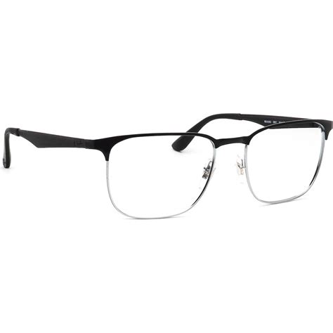 Ray Ban Eyeglasses Rb 6363 2861 Black On Silver Square Metal Frame 54