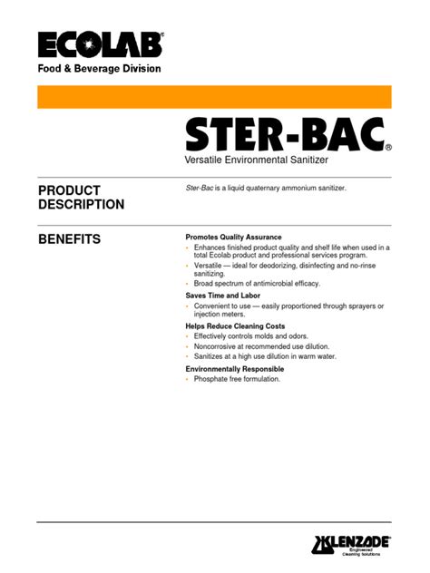 Ster Bac Download Free Pdf Disinfectant Chemistry