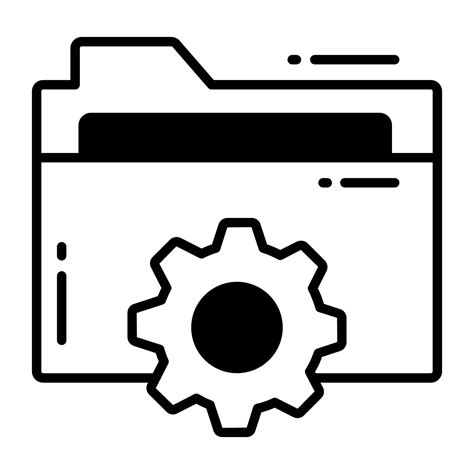 Gear With Folder Icon Of Folder Setting In Modern Style Vector Art At Vecteezy