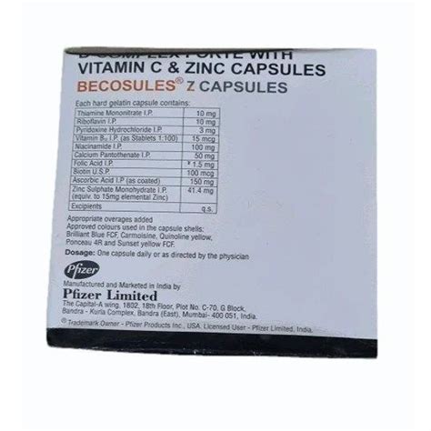 B Complex Forte With Vitamin C Becosules Capsules At Talitha Williams Blog