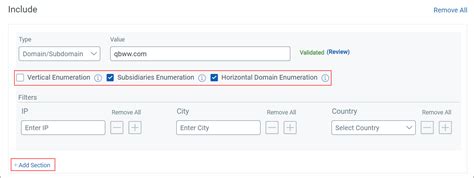 Filter Criteria In Easm Configuration