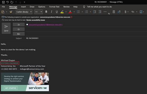 servicenow dynamic inbound action email parsing concurrency