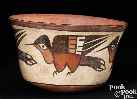 Nazca Indian Pottery Nazca Pottery Double Trophy Head Stirrup Vessel