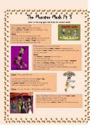 Monster Mash Part 3 Esl Worksheet By Estherlee76