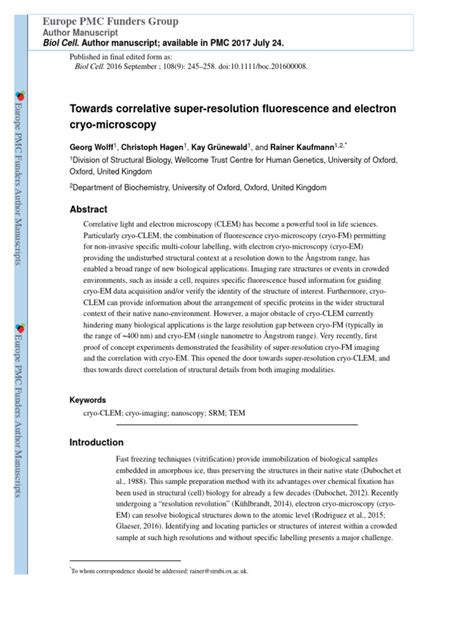 Towards Correlative Super Resolution Fluorescence And Electron Cryo