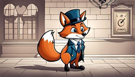 A Mischievous Cartoon Fox In A Detective Outfit Premium Ai Generated