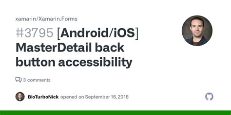 Android IOS MasterDetail Back Button Accessibility Issue 3795 Xamarin Xamarin Forms GitHub