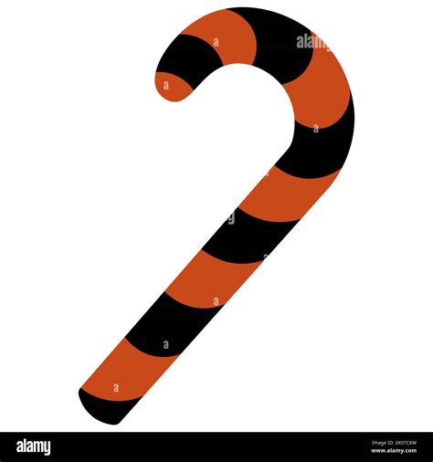 Sweet Lollipop A Candy Cane Shaped Like A Sugar Cane Trick Or Treat Halloween Flat Style Colored