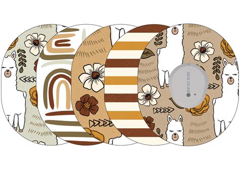 Glucomart Dexcom G7 Adhesive Patches 5 Pack Llama