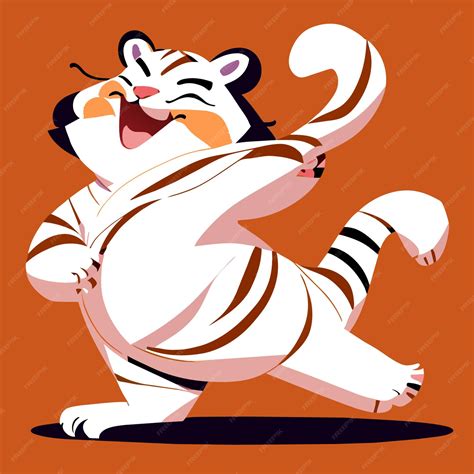 Premium Vector The White Tiger Is Fat Cute