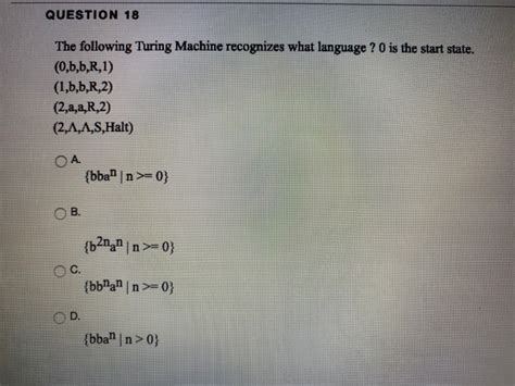 Solved Question 18 The Following Turing Machine Recognizes