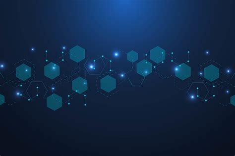 과학 육각 패턴의 현대 미래 배경 입자 의료 기술 화학 과학을 위한 분자 구조가 있는 가상 추상적 배경 소셜 네트워크 벡터