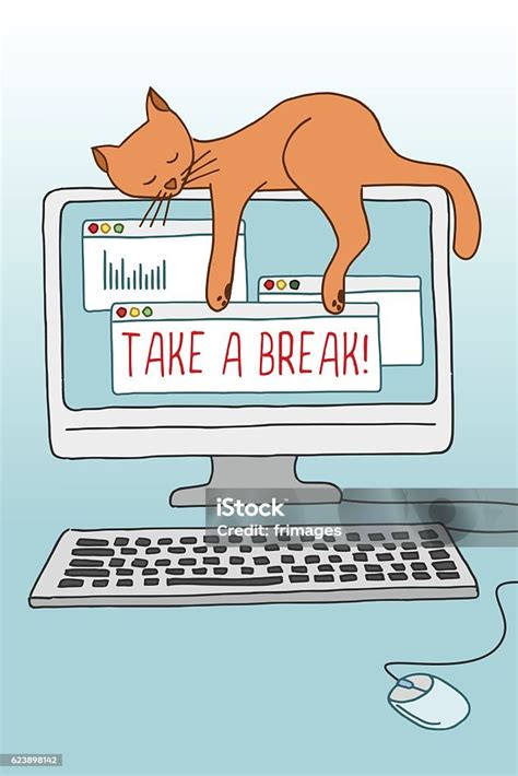 Take A Break Stock Illustration Download Image Now Domestic Cat Cartoon Sleeping Istock