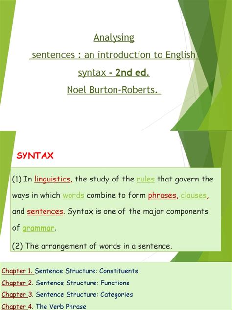 English Syntax Analysis | PDF | Phrase | Syntax
