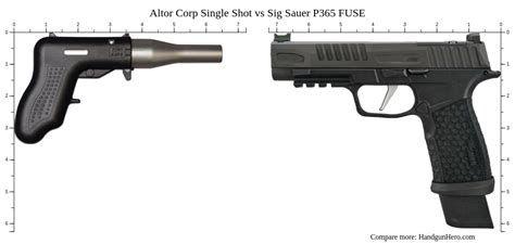 Altor Corp Single Shot Vs Sig Sauer P365 Fuse Size Comparison Handgun