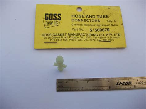 Australian Made Nos Goss Hose Tube Connector Fitting High Quality Nylon