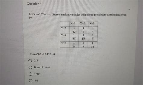 Solved Question ན Let X and Y be two discrete randomn Chegg com