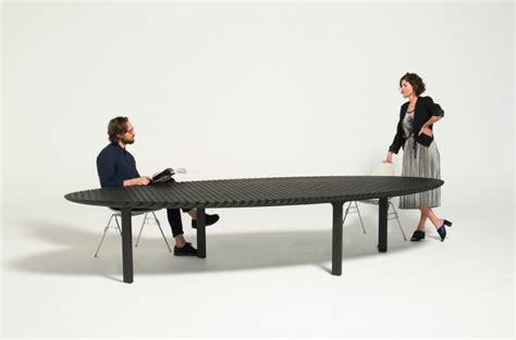 Heatherwick Studios Friction Table Expands To Adapt To Different Spaces