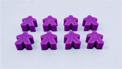 Alternative Solid Meeples Set Of 8 Board Game Pieces Colourful