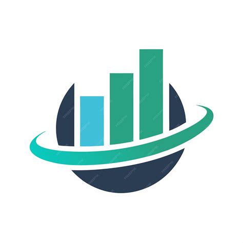 Floating Business Graph Chart Logo On White Background Premium Ai