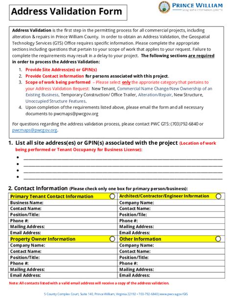 Fillable Online Address Validation Form Fax Email Print Pdffiller