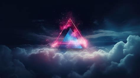 Premium Ai Image Abstract Triangle In The Clouds