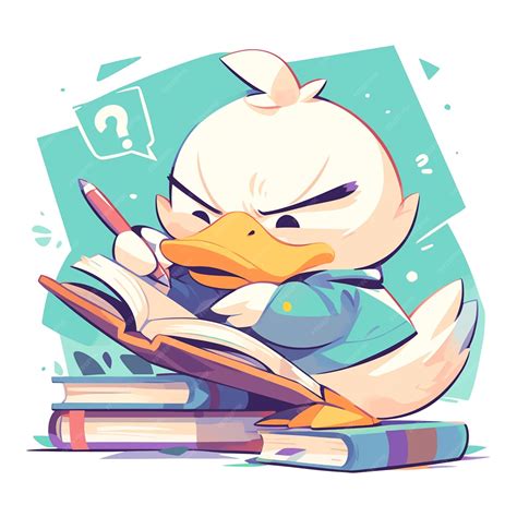 Un Profesor De Patos Trabajador Al Estilo De Las Caricaturas Vector