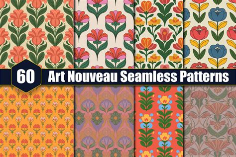 Art Nouveau Seamless Patterns Graphic By Protabsorkar11 · Creative Fabrica